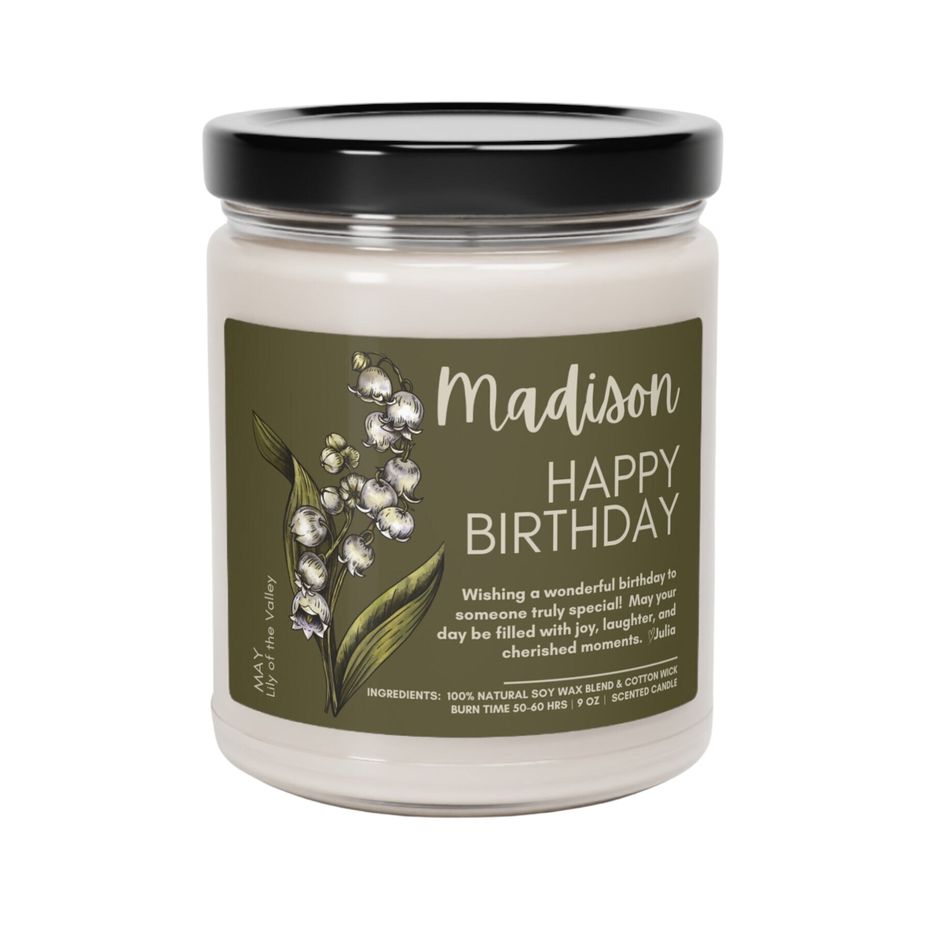 Personalized Candle Birth Flower T Sister Birthday T Best Friend Relationship T Auntie