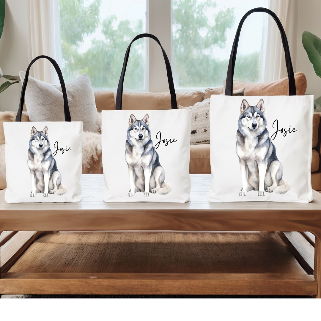 Custom Husky Dog Tote Personalized Dog Mama Gift Animal - Etsy
