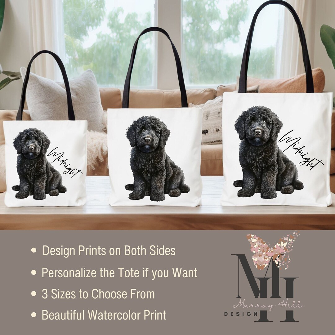 Black Labradoodle Custom Tote Bag Personalized Pet Gifts for Dog Lovers ...