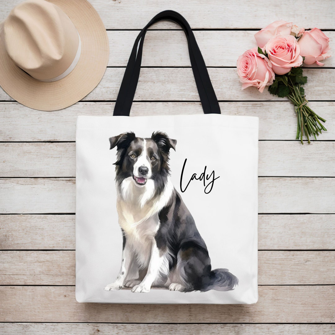Personalized Tote Bag Border Collie Custom Pet Gifts or Thank You Gift ...