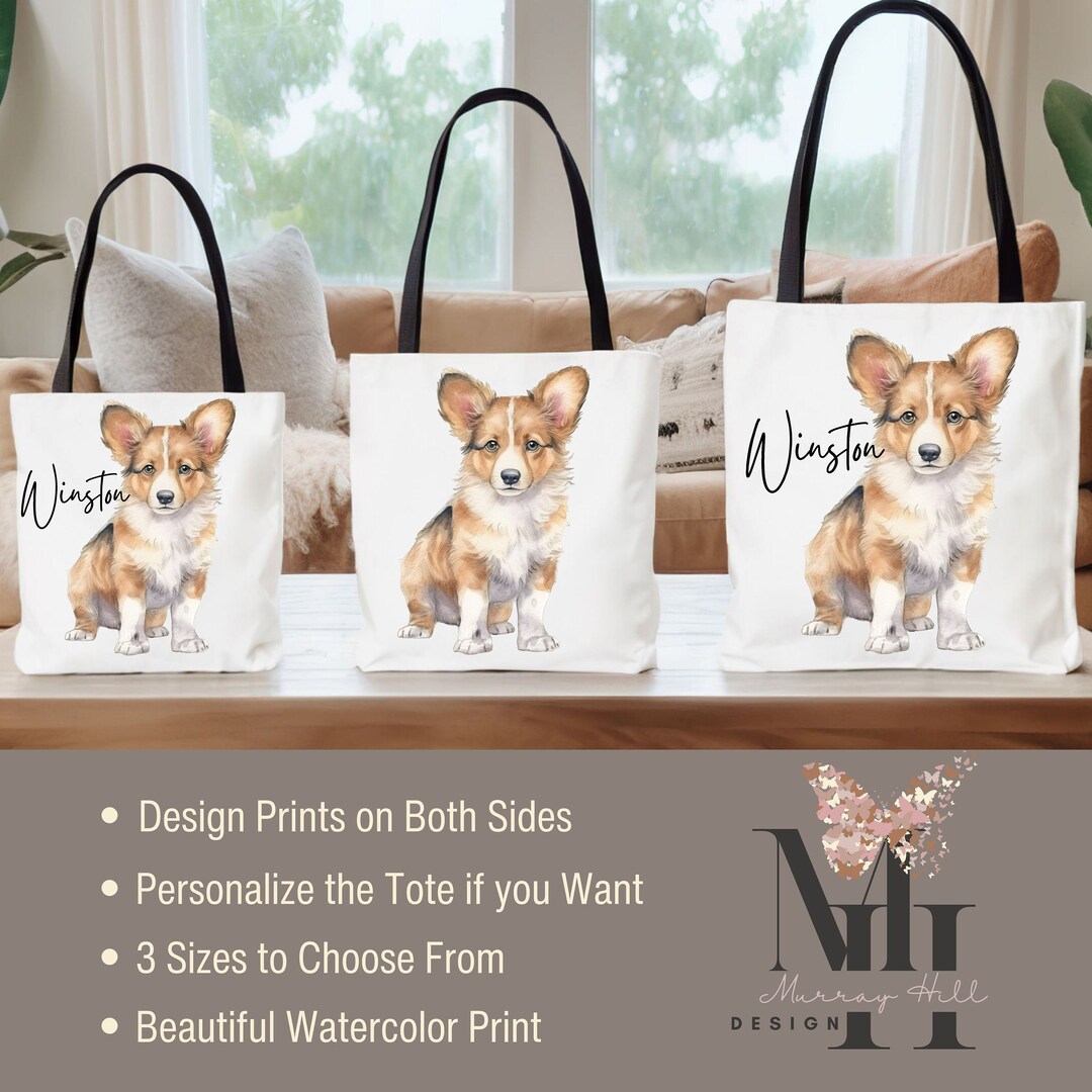Corgi Dog Custom Tote Bag Personalized Pet Gifts for Dog Lovers Dog Mom ...