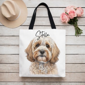 Custom Cockapoo Dog Tote, Personalized Dog Mama Gift, Animal Lover ...