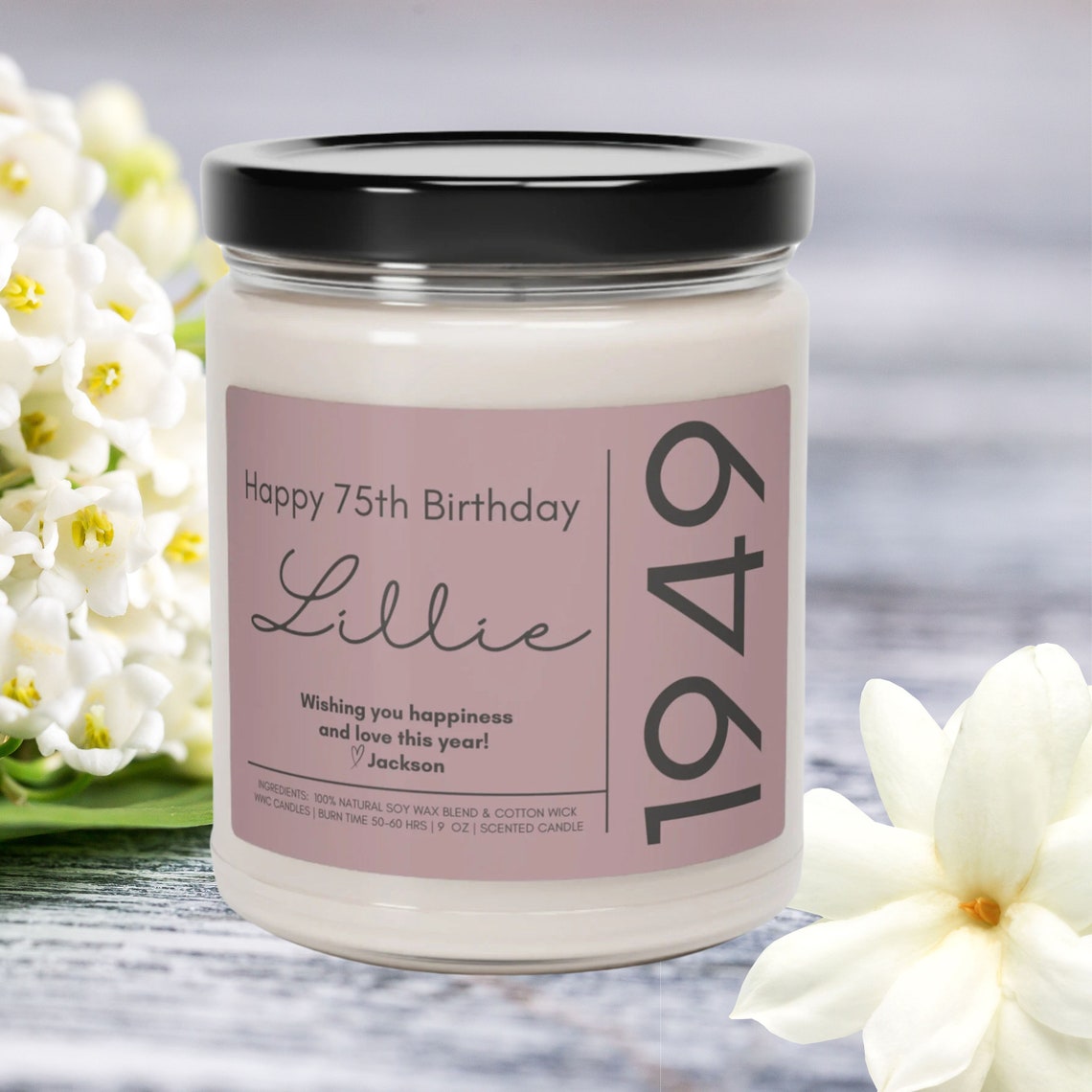 Personalized Candle Gift Happy Birthday Candle Scented Candle Gift ...