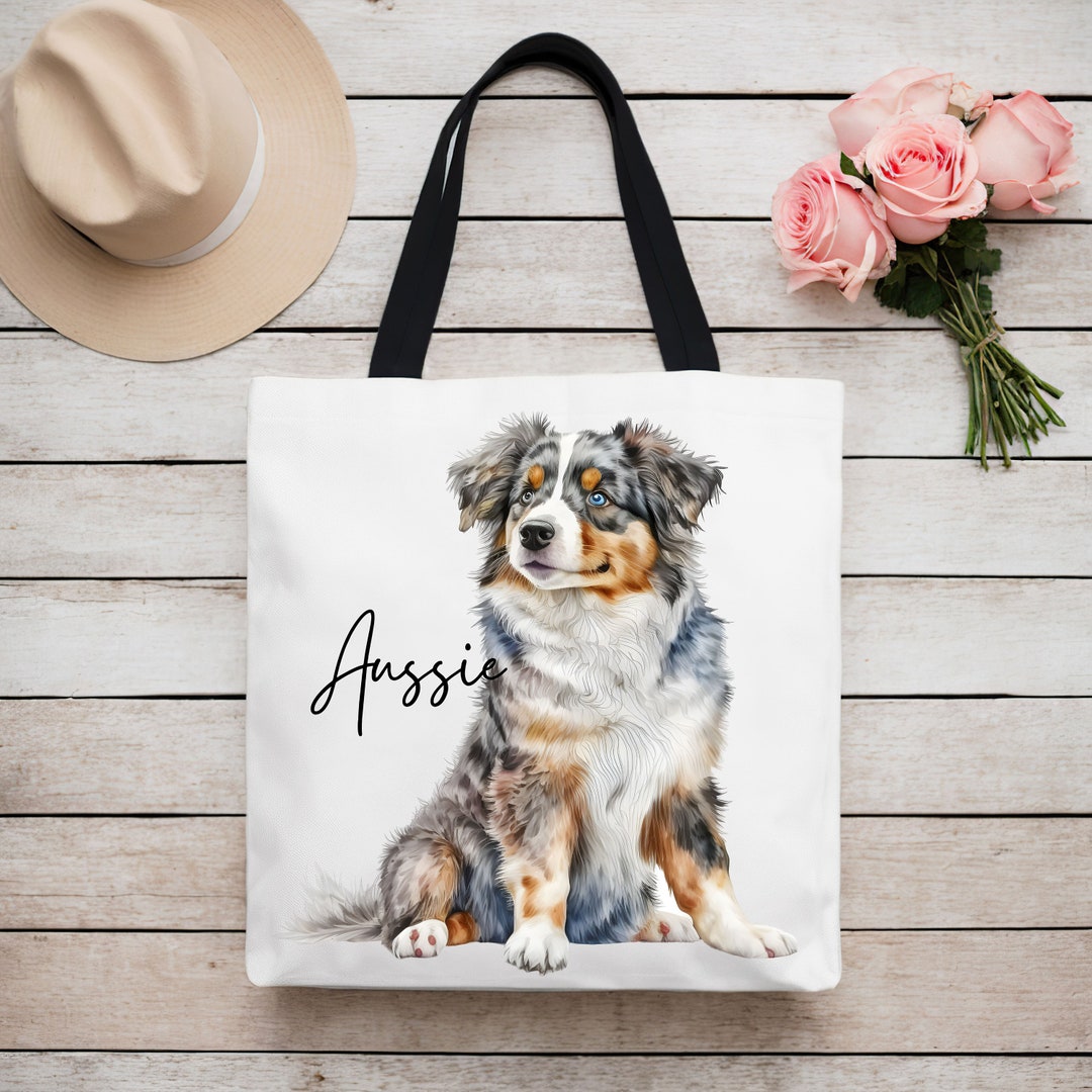 Custom Australian Shepherd Tote, Personalized Dog Mama Gift, Animal ...