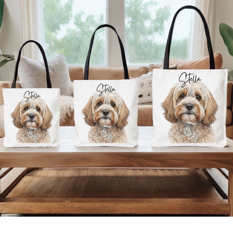 Custom Cockapoo Dog Tote, Personalized Dog Mama Gift, Animal Lover ...