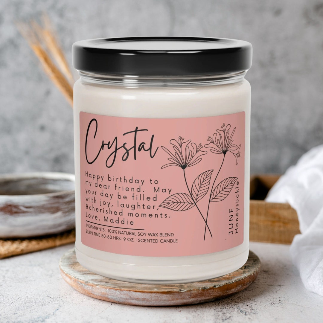 June Birth Month Flower Gift Custom Message Gift Candle for Mom ...
