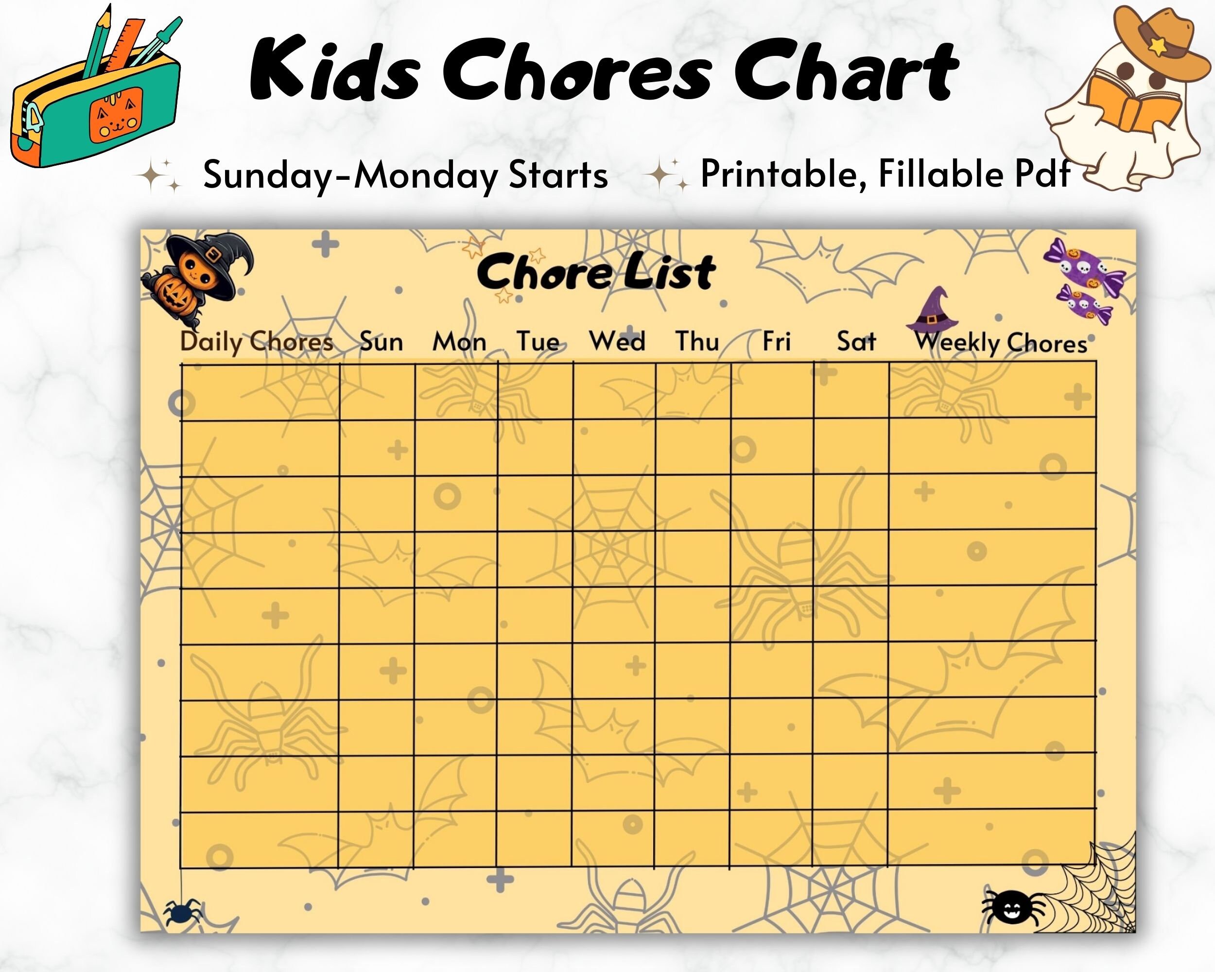 Printable Chore Chart for Kids/happy Thanksgiving - Etsy