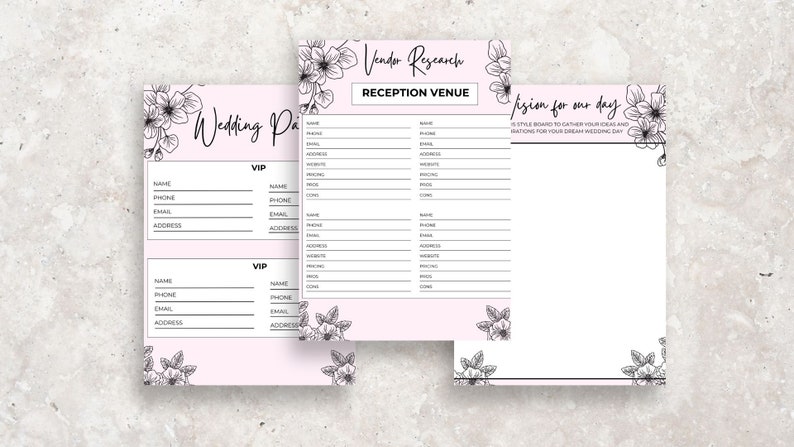 Wedding Planner Bundle Printable Kit, PDF Download, Print Wedding ...
