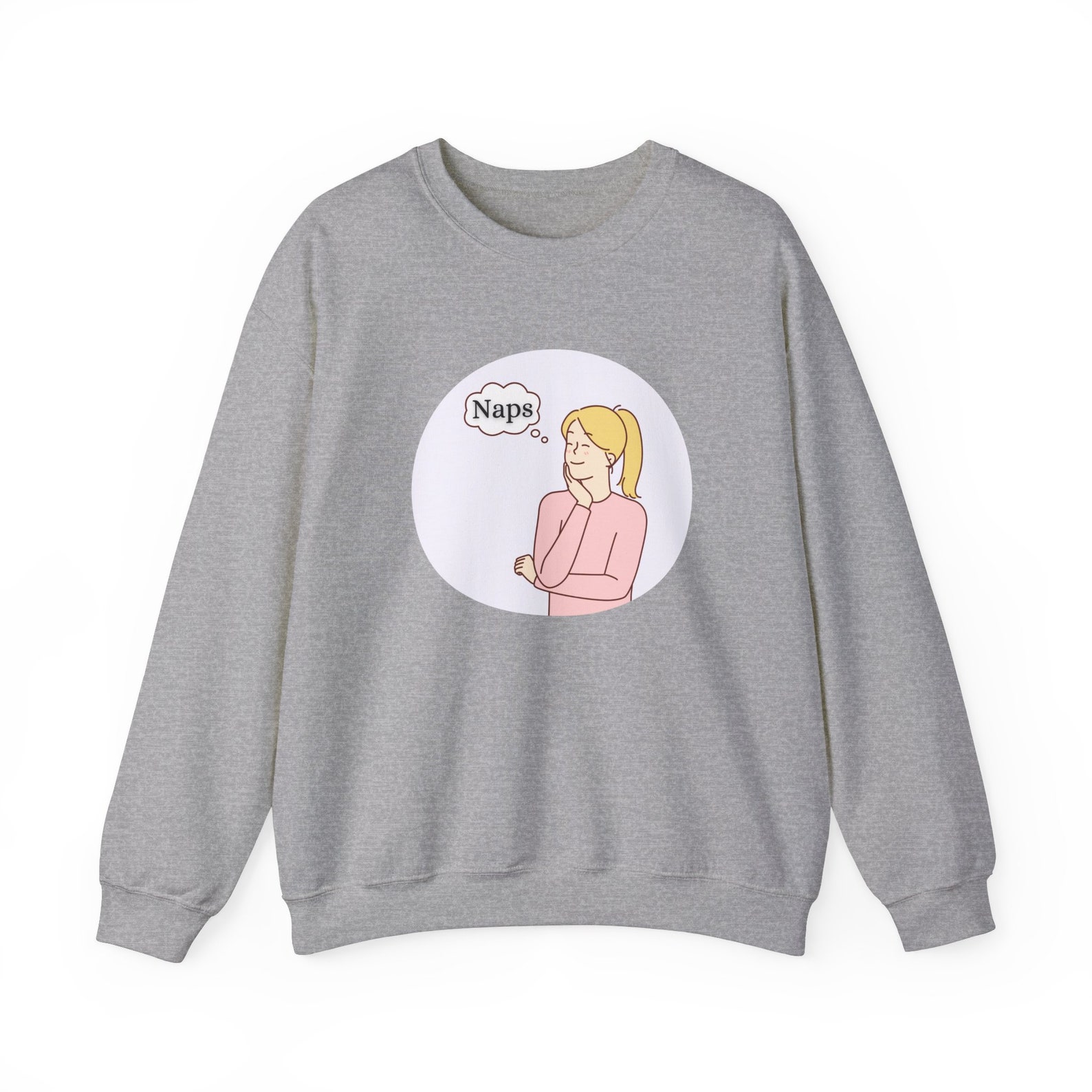 Dreaming About Naps, Funny Sleepy Girl Crewneck Sweatshirt, Nap Lover ...