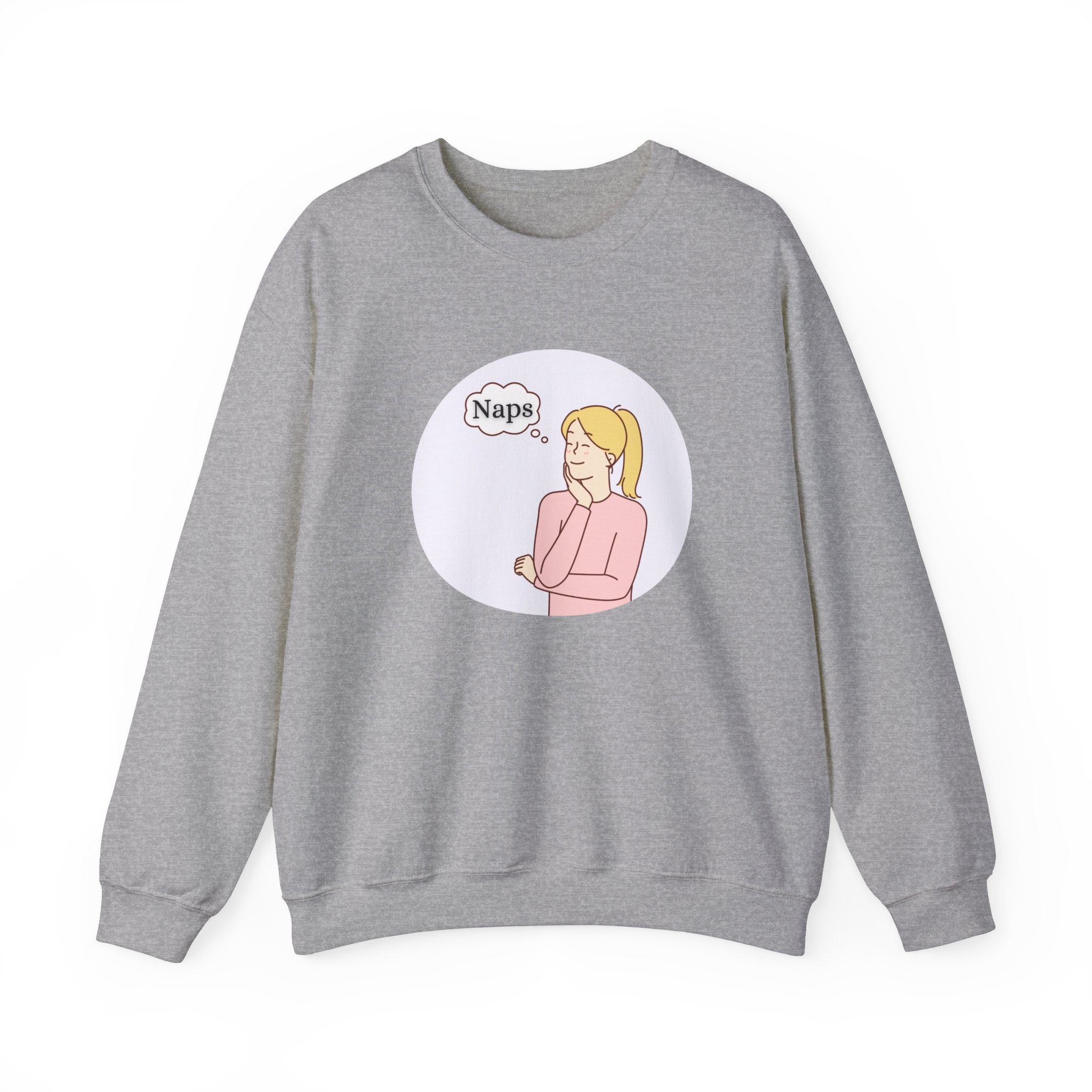 Dreaming About Naps, Funny Sleepy Girl Crewneck Sweatshirt, Nap Lover ...