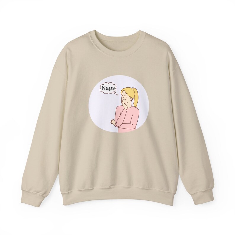 Dreaming About Naps, Funny Sleepy Girl Crewneck Sweatshirt, Nap Lover ...
