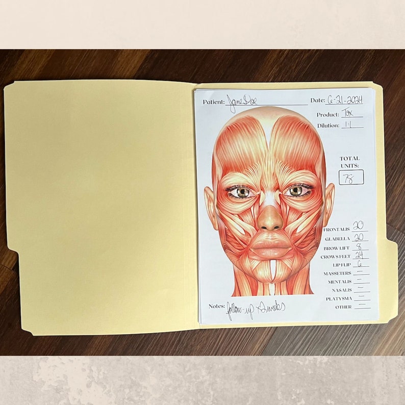 Aesthetic Injector Treatment Template Notepad Easy Tear-away Notebook ...