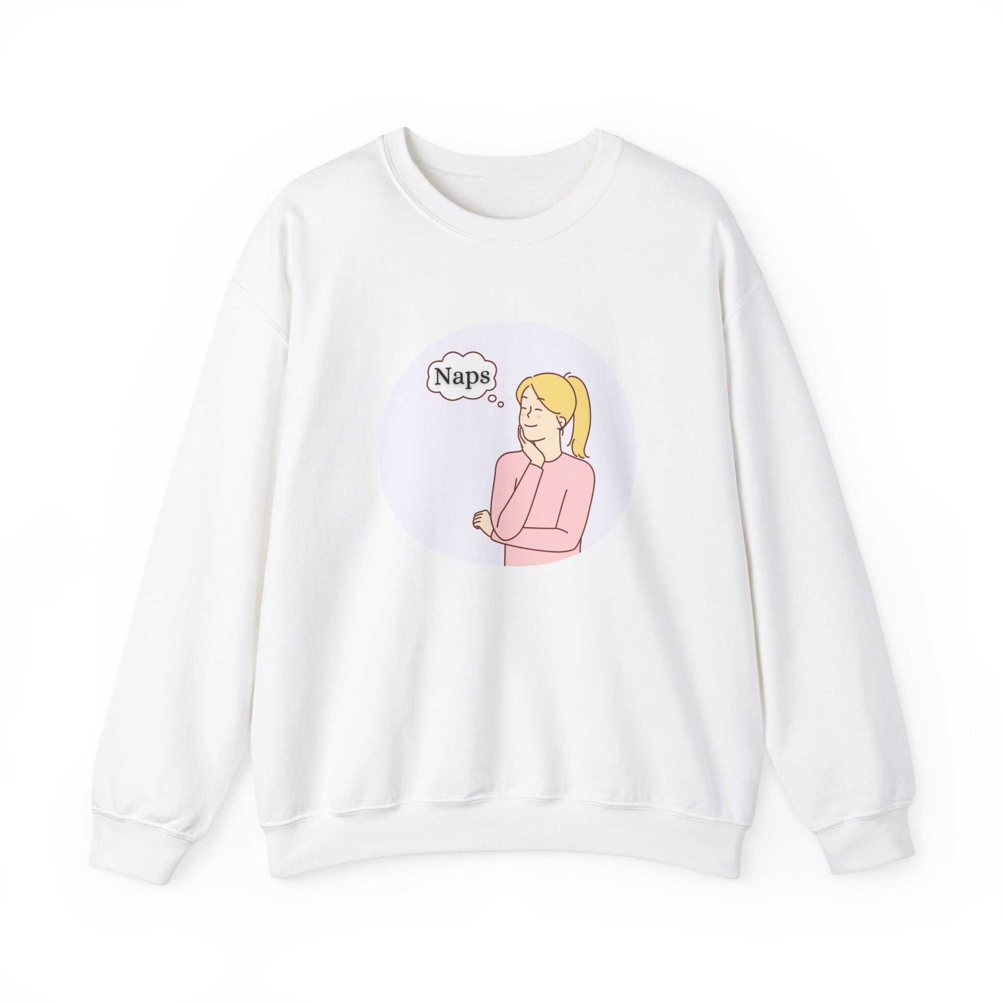 Dreaming About Naps, Funny Sleepy Girl Crewneck Sweatshirt, Nap Lover ...