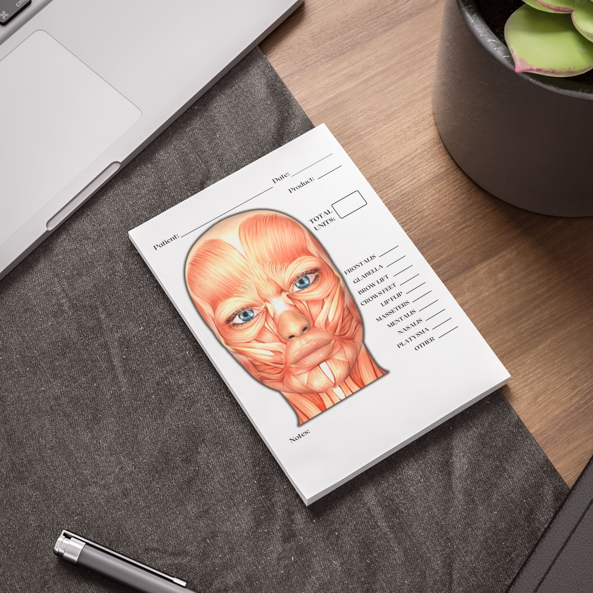 Neurotoxin Treatment Template Post-it® Notes Pad, Aesthetic Injector ...