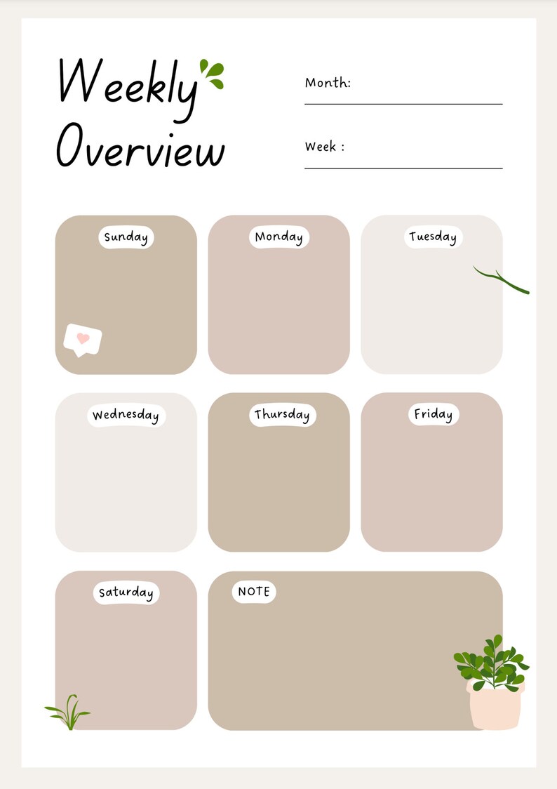 Weekly and Daily Planner- Printable and Easy to Use - Etsy