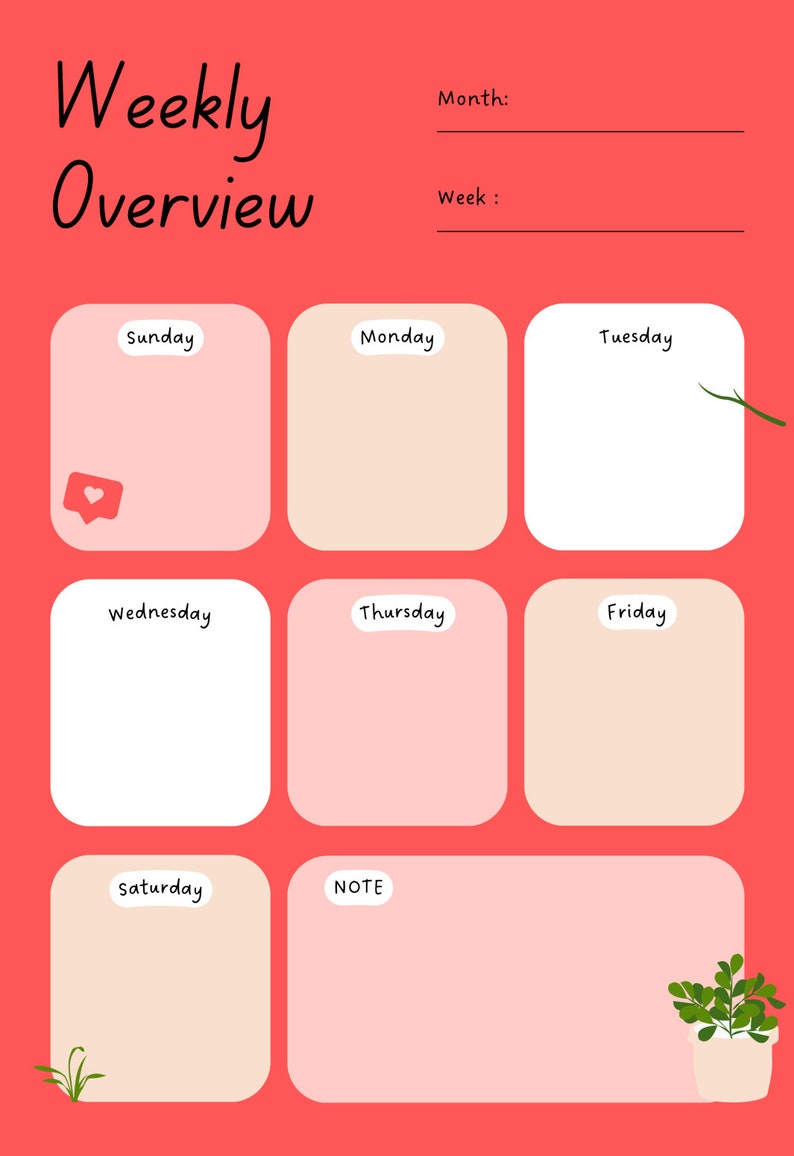 Weekly and Daily Planner- Printable and Easy to Use - Etsy