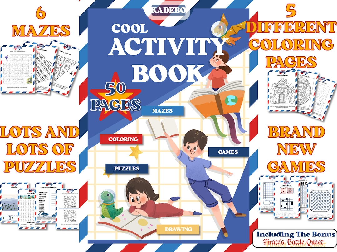 Kids Activity Book, Mazes, Puzzles, Coloring Pages (digital Download ...