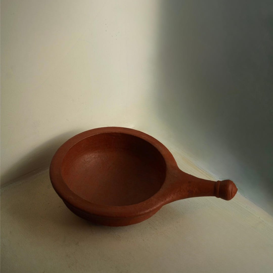 Clay Saucepan/6 Inch/unglazed Clay Cooking Pot Pan for Frying/ LEAD ...