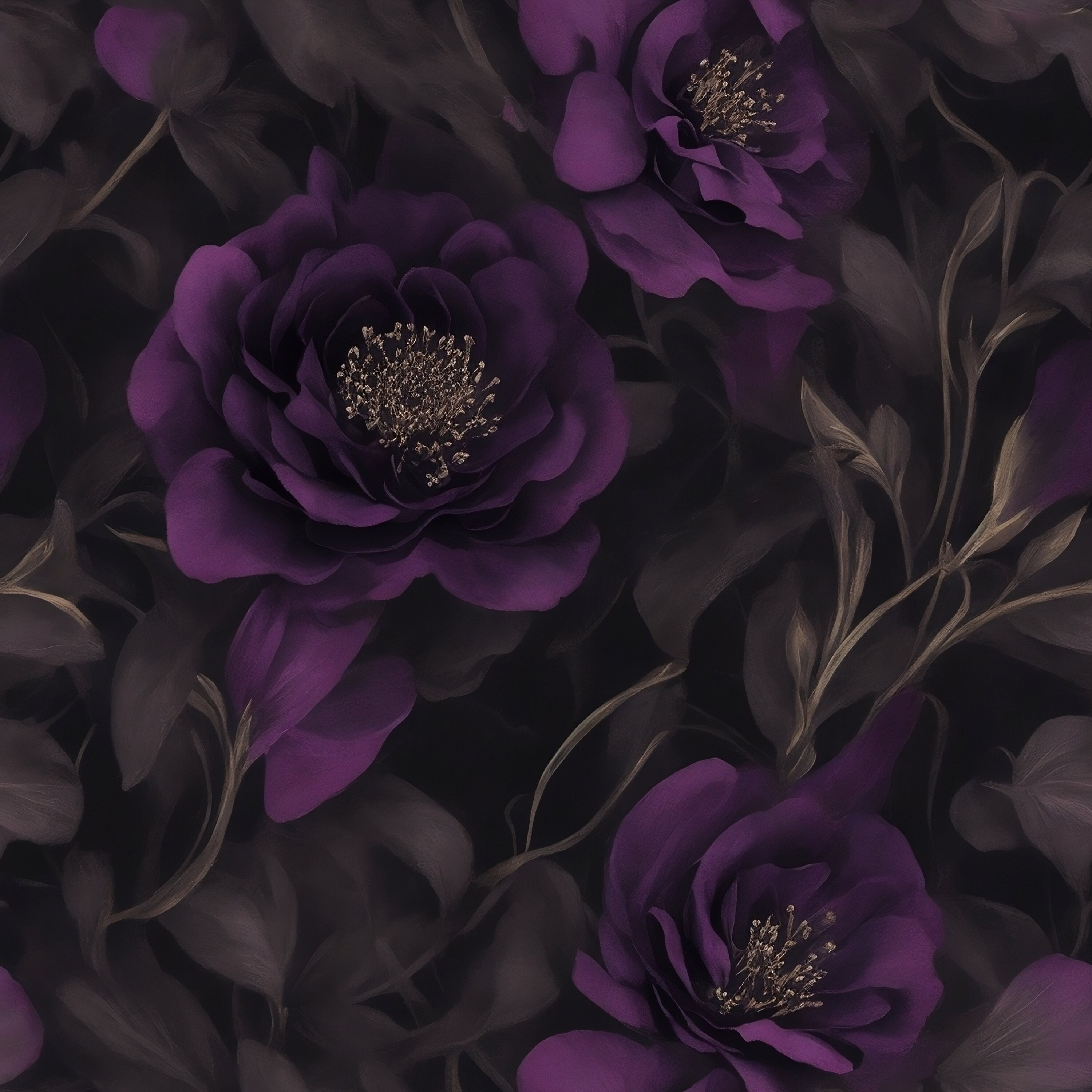 Gothic Roses Pattern Digital Paper - Etsy