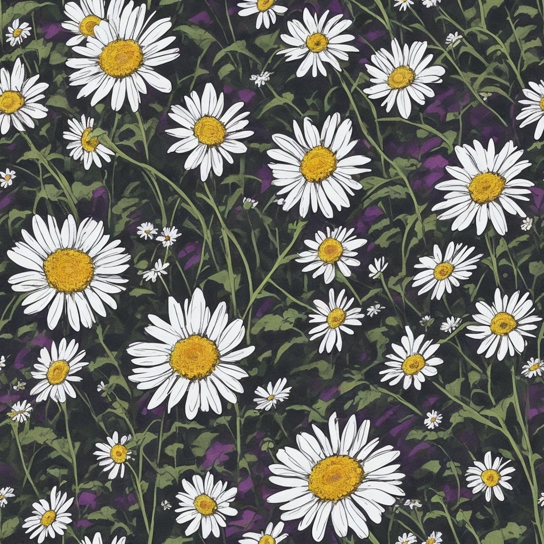 Daisy Floral Pattern Digital Paper - Etsy