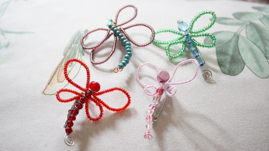 Beaded Dragonfly Pin - Etsy