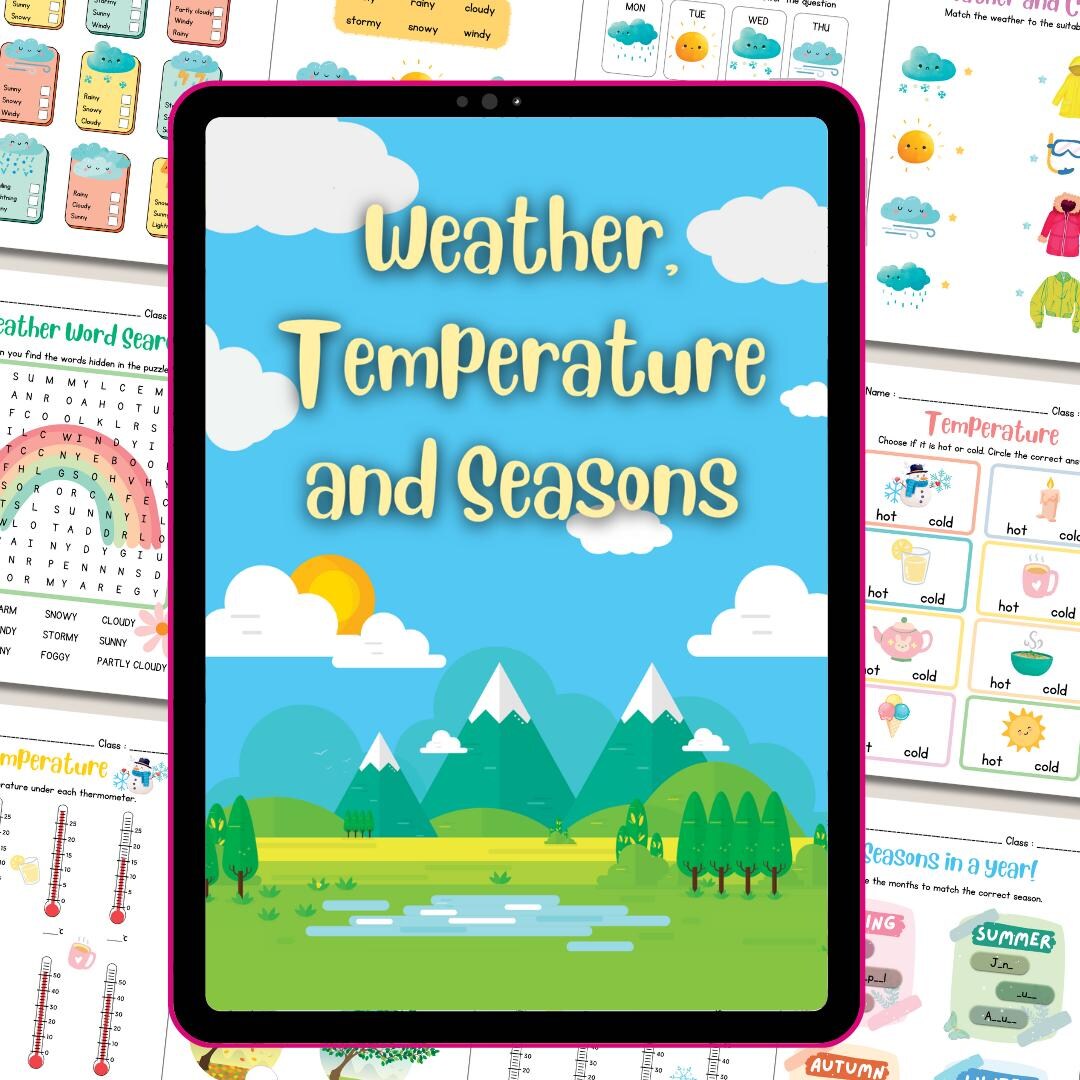 Weather, Temperature, and Seasons Activity Pack for Kids Printable ...