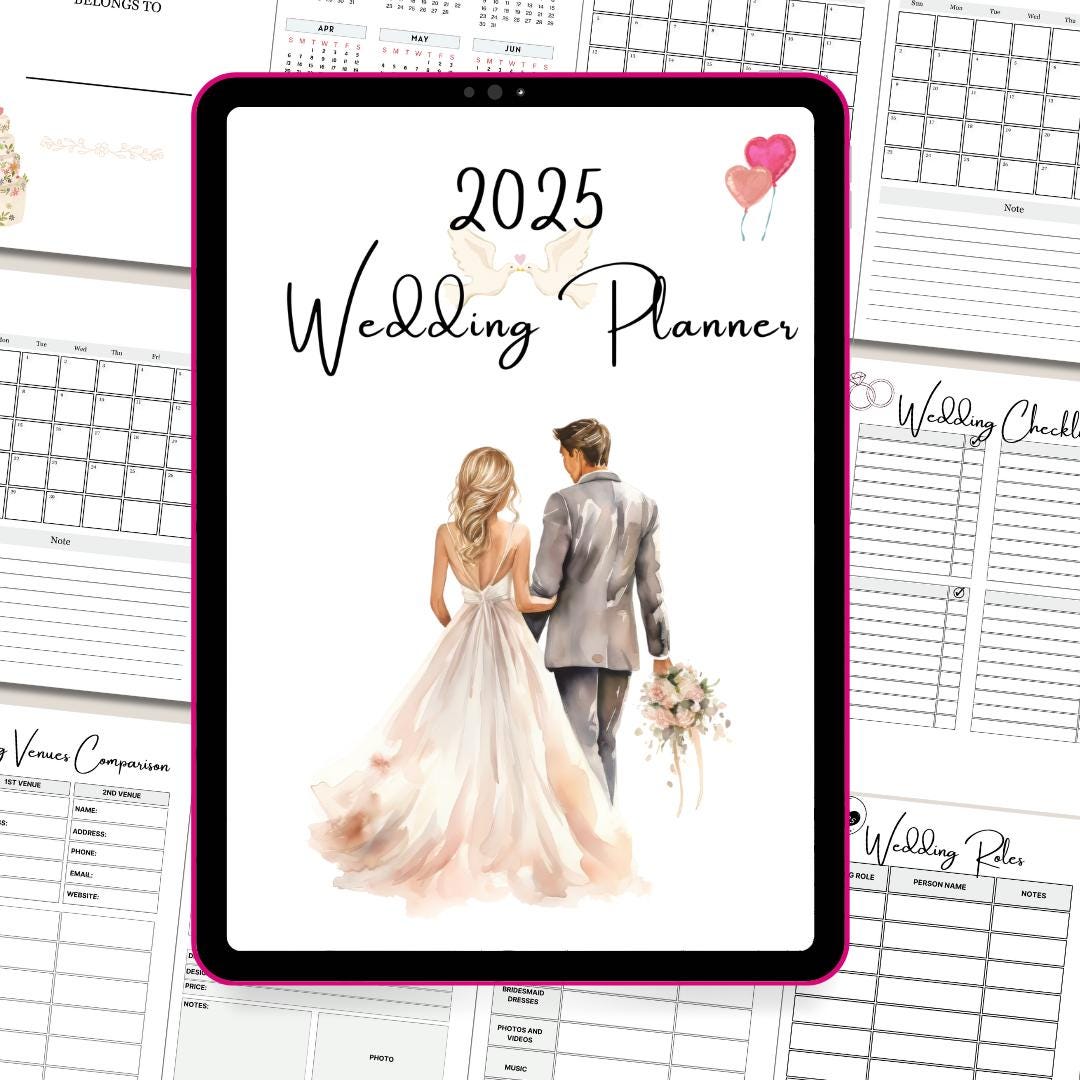 2025 Wedding Planner Printable PDF Organizer Wedding Checklist & Budget ...