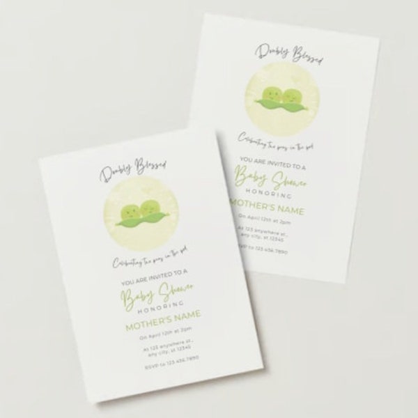Two Peas in a Pod Invitation - Etsy