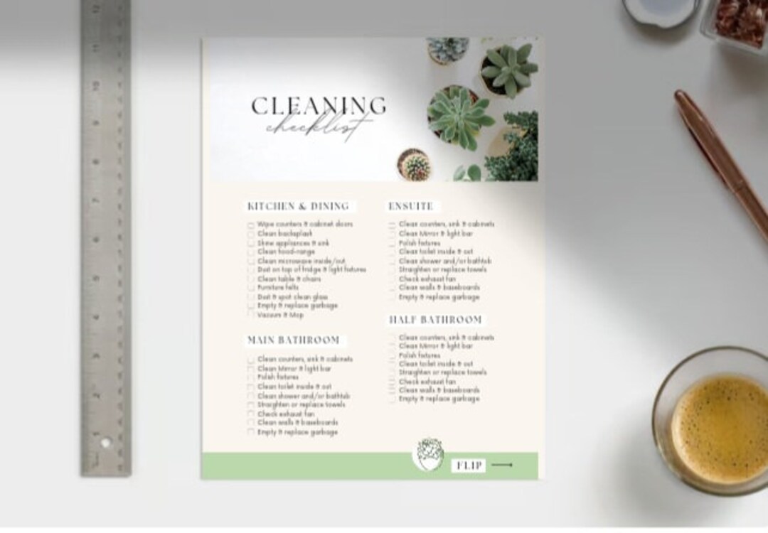Customizable Cleaning Checklists, Daily, Weekly, Monthly, Yearly Clean ...