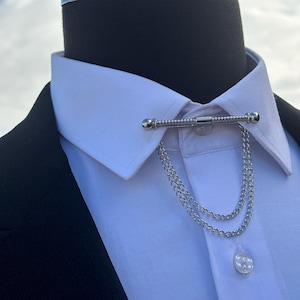Handmade Collar Bar Clip: Men's Shirt Chain Accessory - Etsy