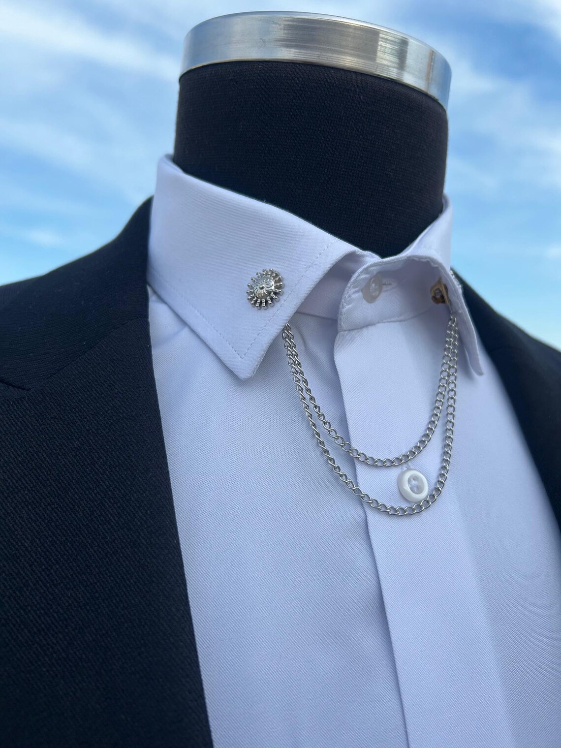 Handmade Silver Plated Collar Bar Clip: Men's Shirt Accessory - Etsy