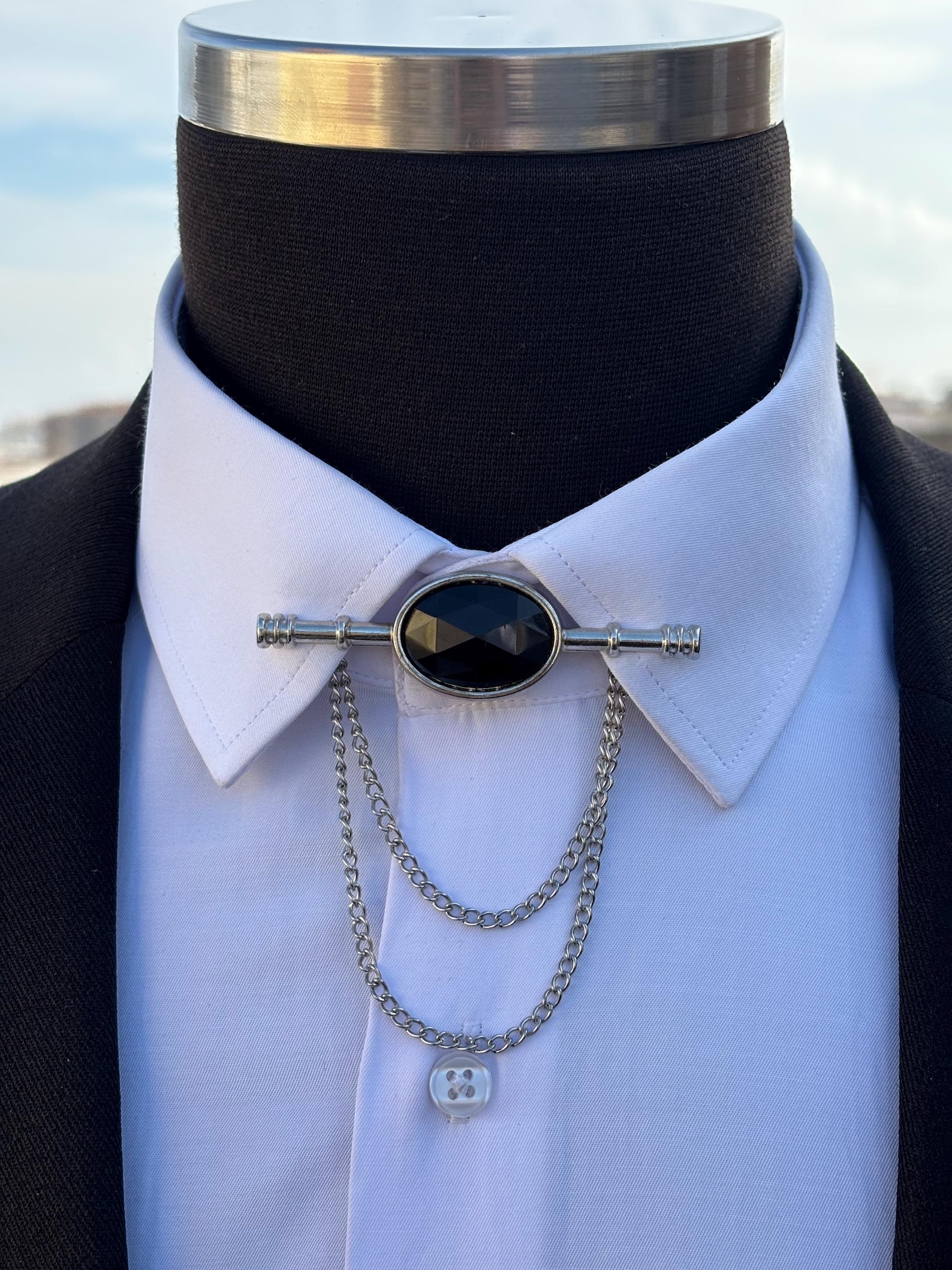 Handmade Collar Bar Clip: Men's Shirt Accessory, Wedding Jewelry - Etsy