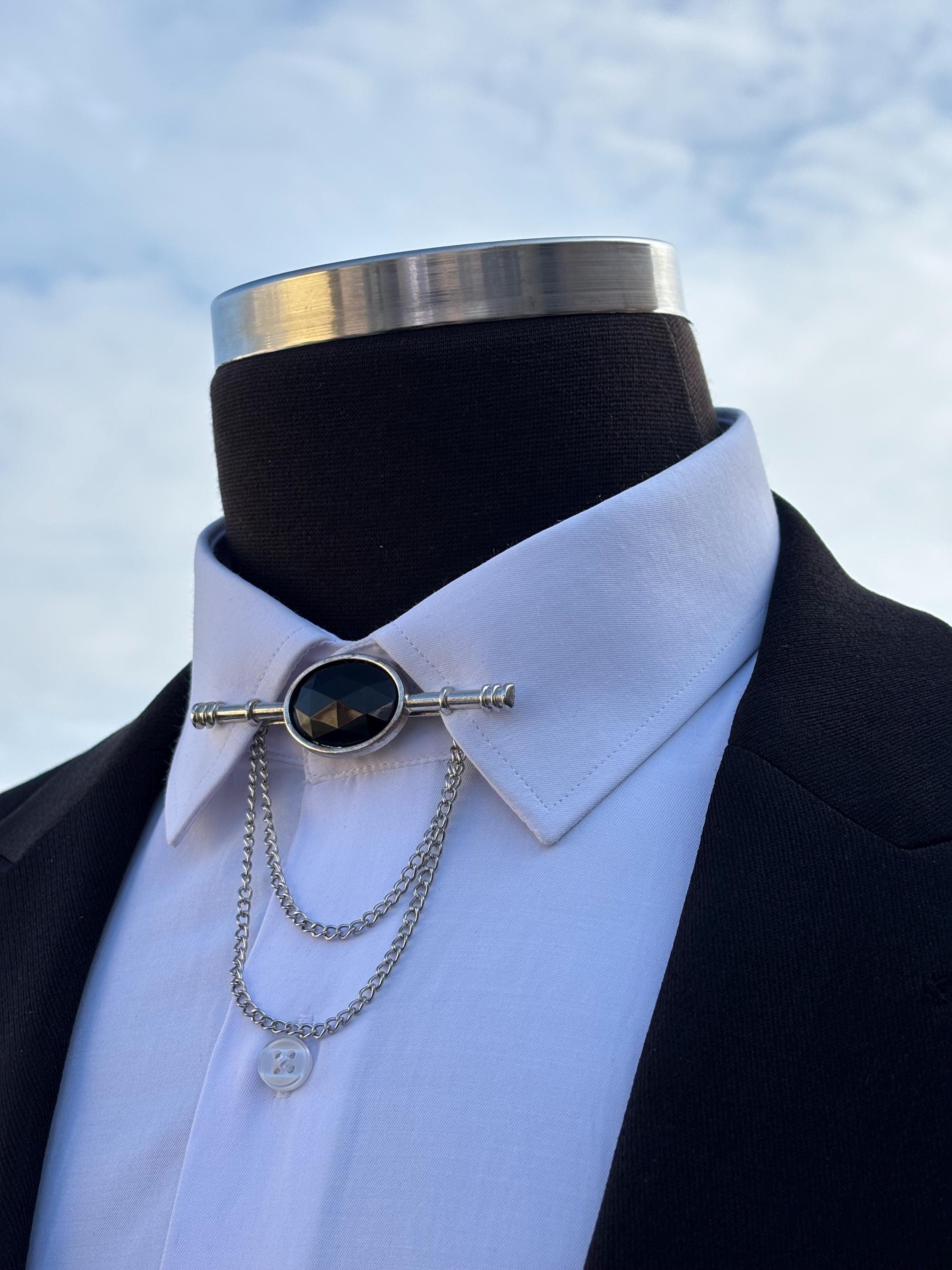 Handmade Collar Bar Clip: Men's Shirt Accessory, Wedding Jewelry - Etsy