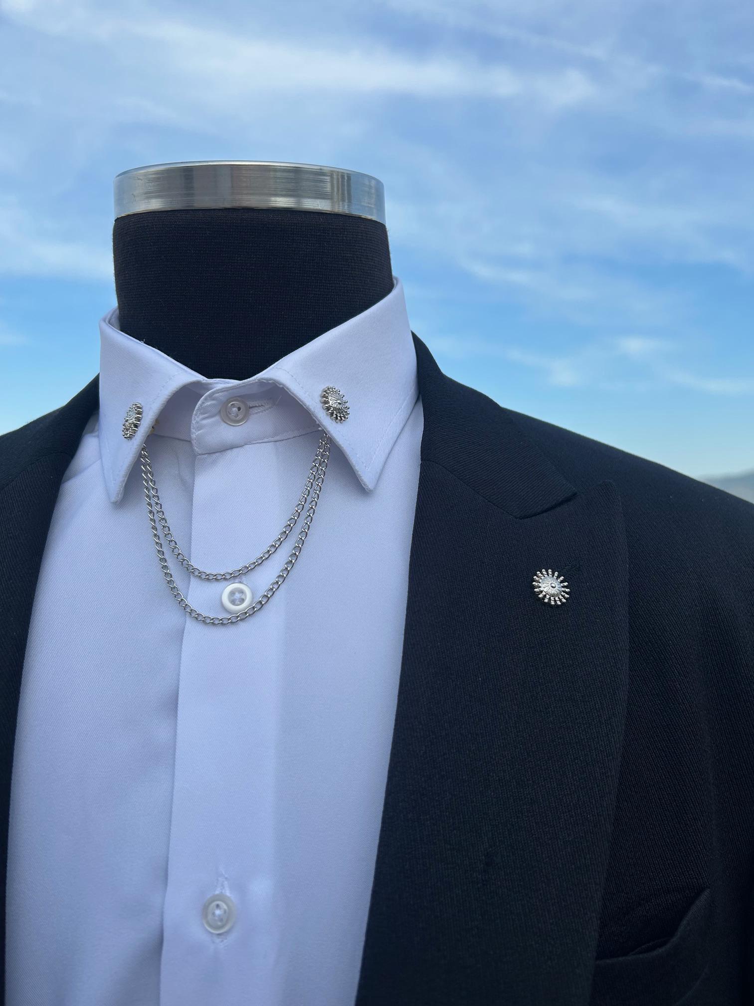 Handmade Silver Plated Collar Bar Clip: Men's Shirt Accessory - Etsy