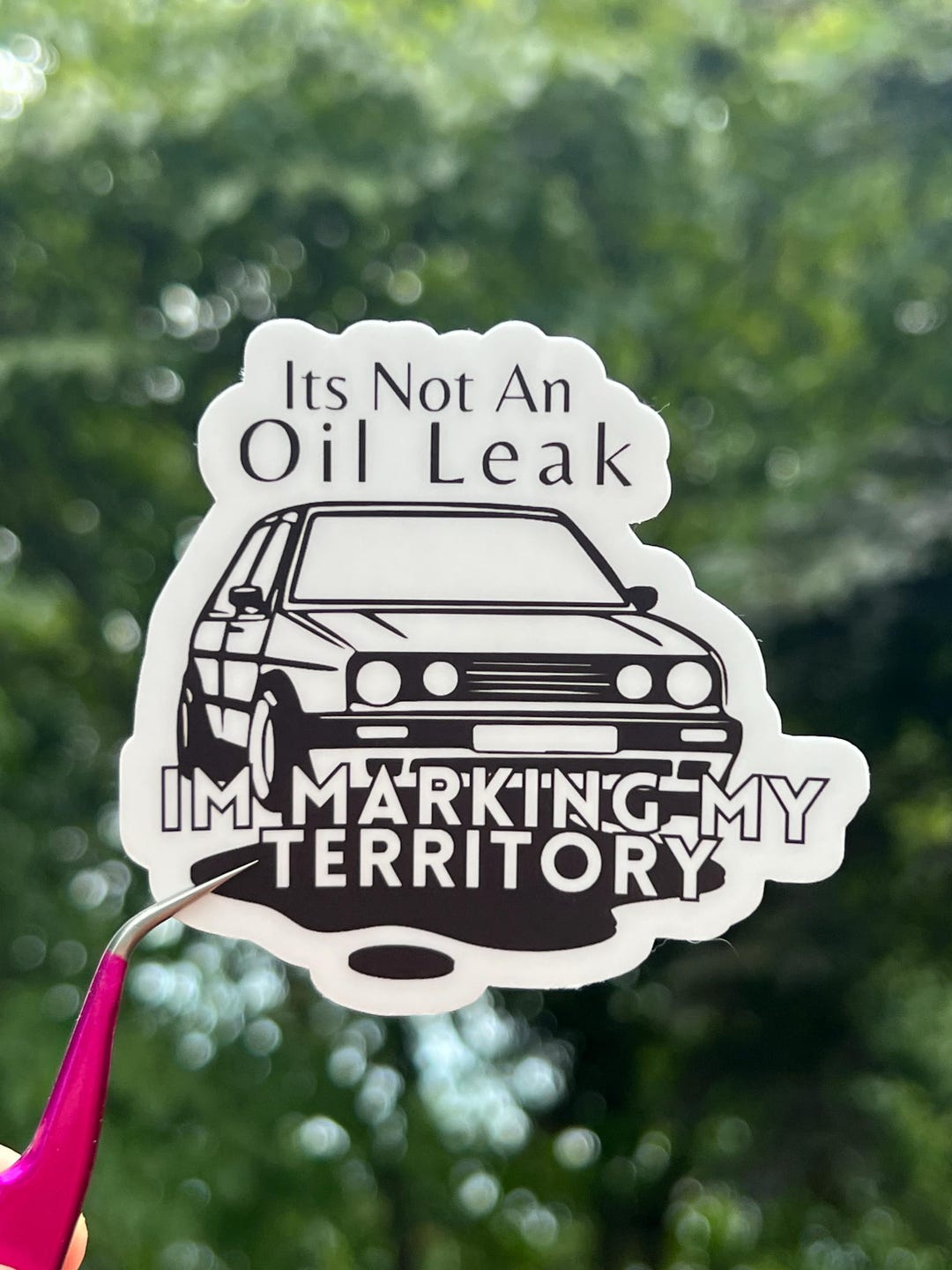Funny Car Oil Leak Sticker: Water Resistant Decal for Laptop, Tumbler ...