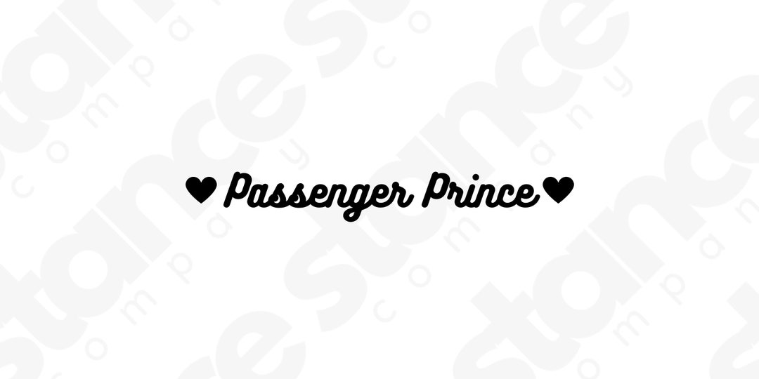 Passenger Prince Vinyl Decal for Cars, Windows, Cups, Tumblers ...
