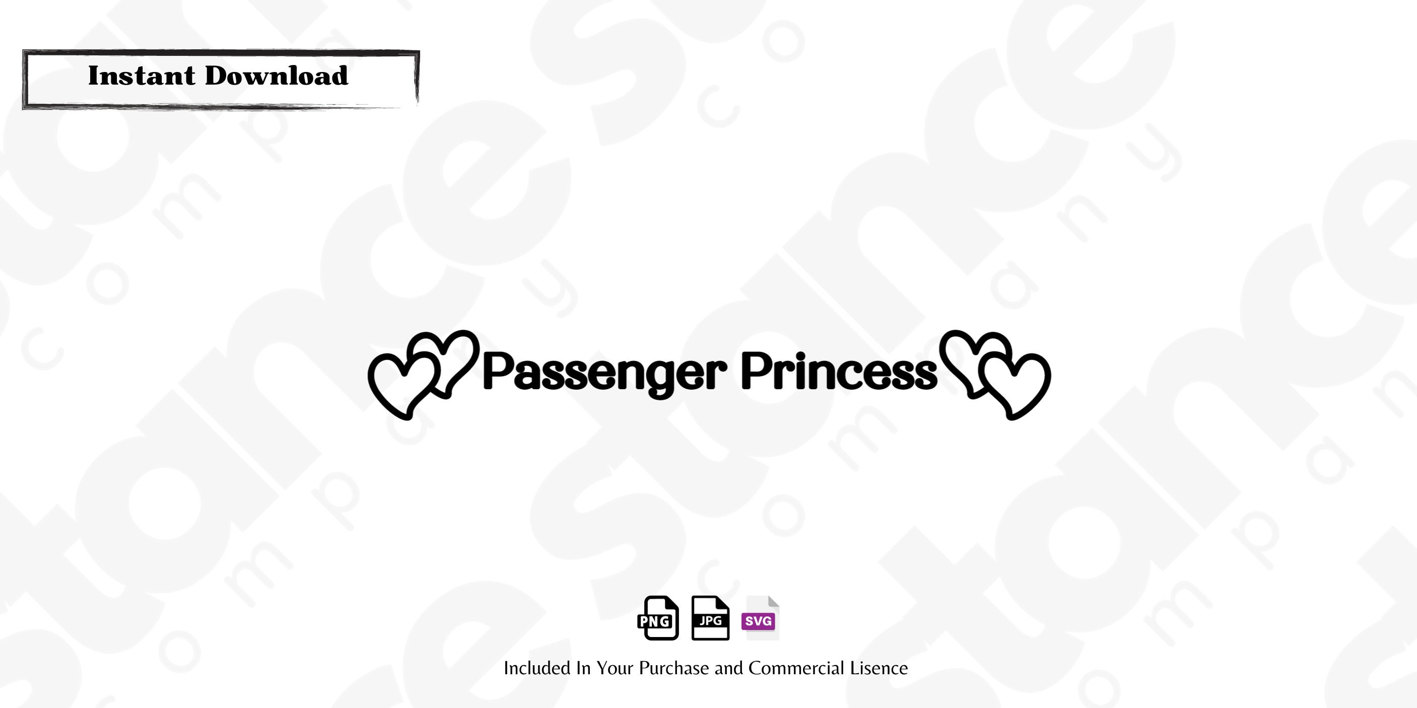 Passenger Princess Decal PNG,SVG,JPG for Car Decals, Stickers and ...