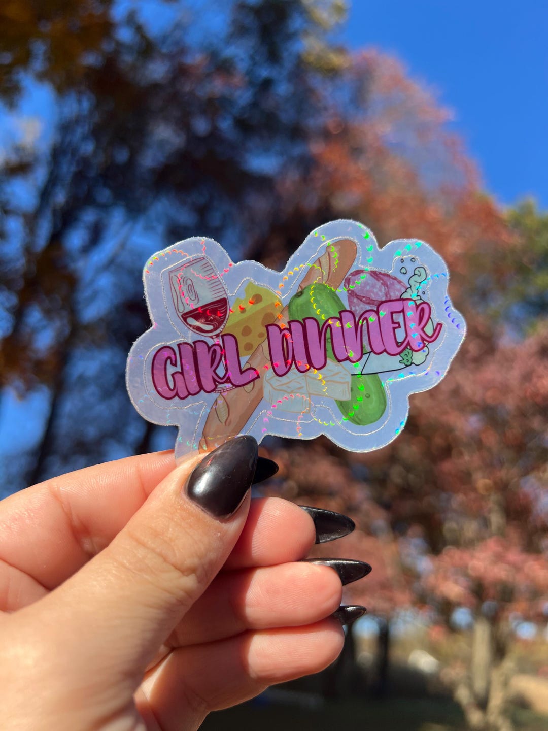 Girl Dinner Funny Girly Sticker Water Resistant Sticker, Tool Box ...