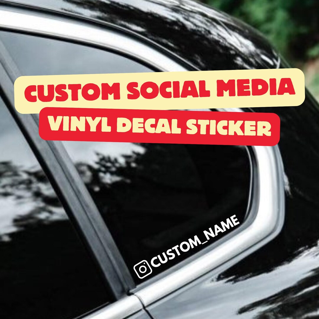 Instagram Decal, Custom Social Media Handle Decal Sticker, Custom Vinyl ...