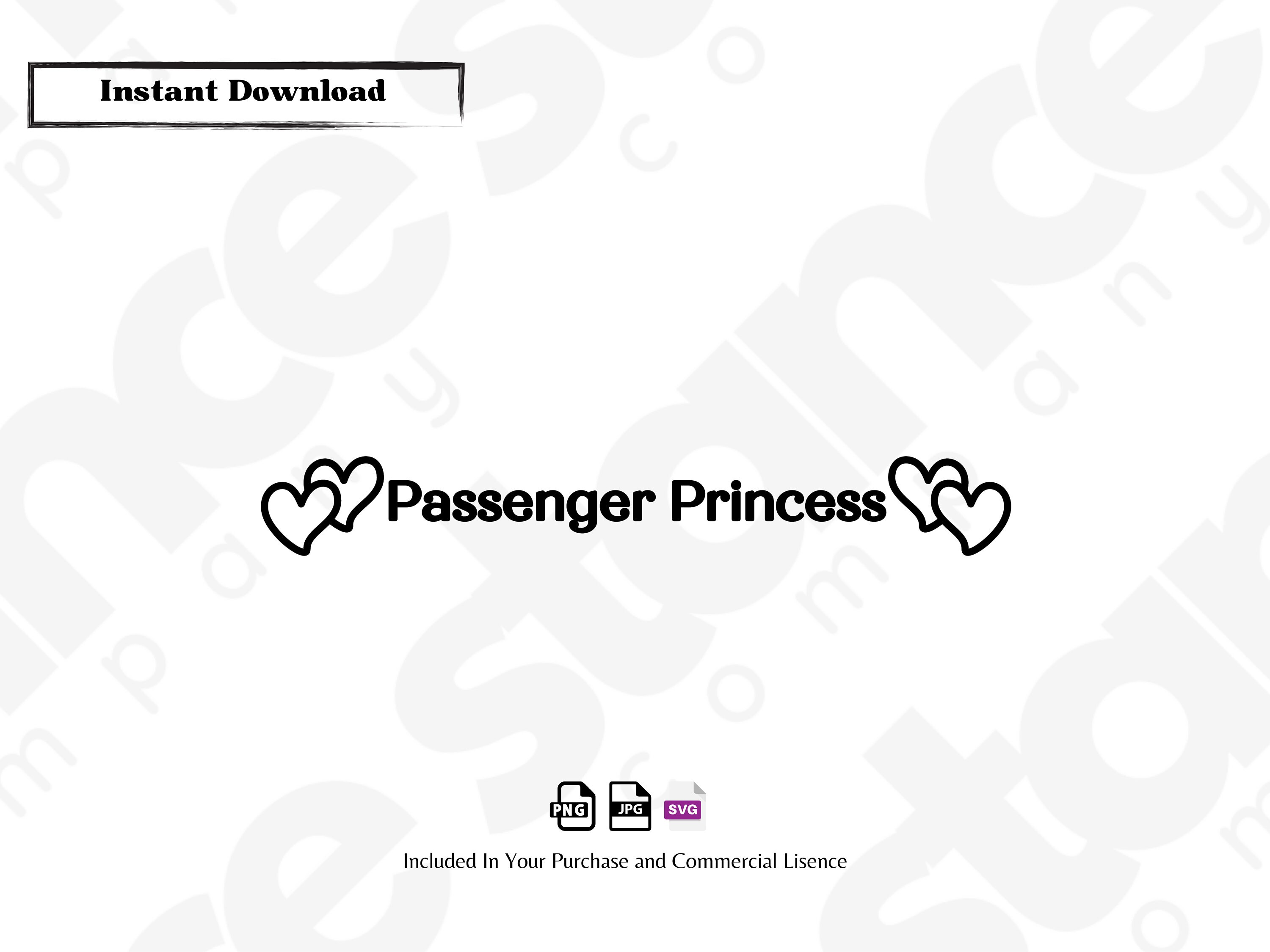 Passenger Princess Decal PNG,SVG,JPG for Car Decals, Stickers and ...