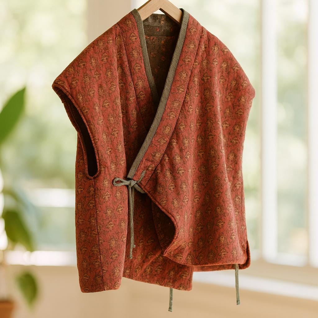 Vintage Cotton Linen Padded Vest | Boho Chinese Style Waistcoat - Etsy