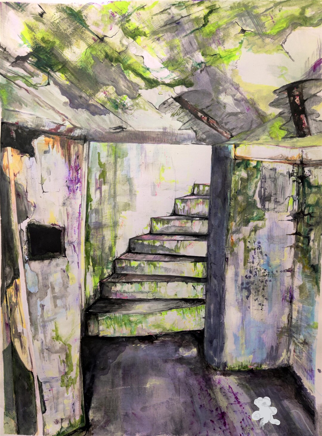 Bunker Down Staircase Art Print - Etsy