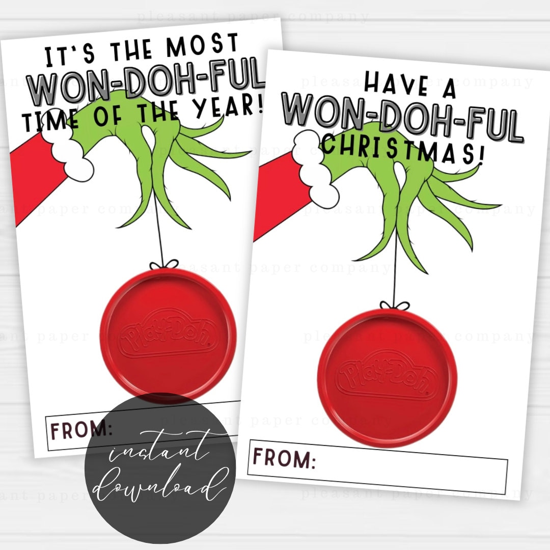 Christmas Play-doh Printable Card, Kids Play-doh Printable Card ...