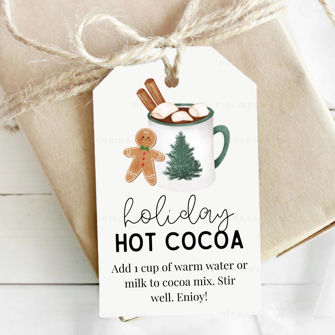 Christmas Hot Chocolate Mix Instructions Tag, Holiday Hot Cocoa ...