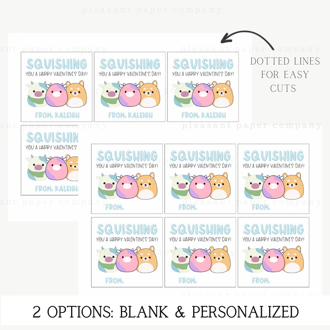 Printable Kids Classroom Squishmallow Valentine Card, Printable Squish ...