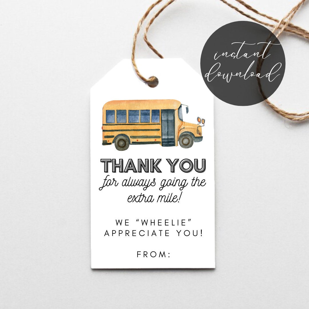 School Bus Driver Appreciation Gift Tag (digital Download) - Etsy UK