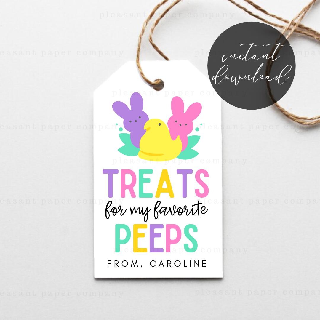 Happy Easter Treat Bag Tag, Sweet Treat Tag, Instant Download ...