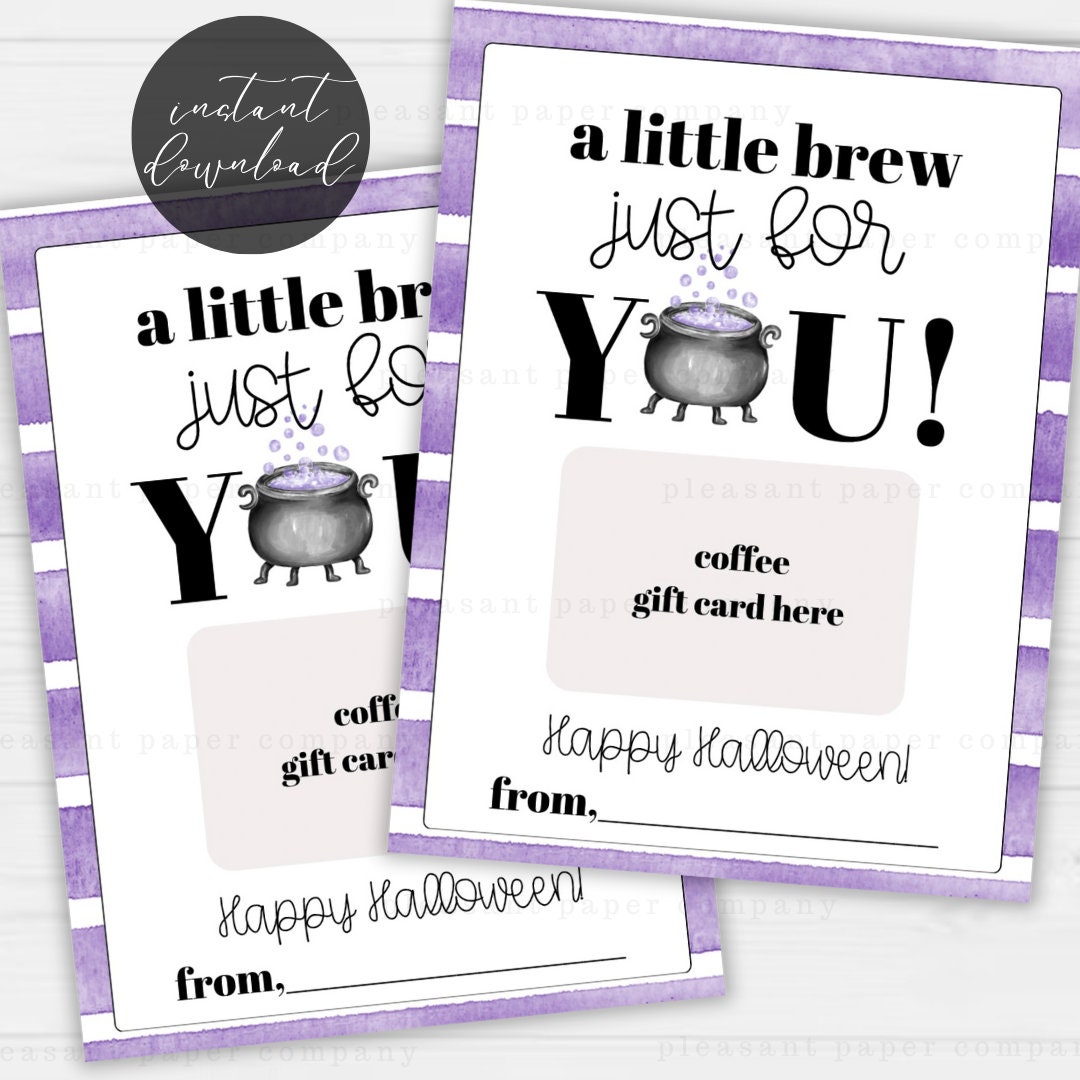 Printable Halloween Gift Card Holder Teacher Halloween Gift - Etsy