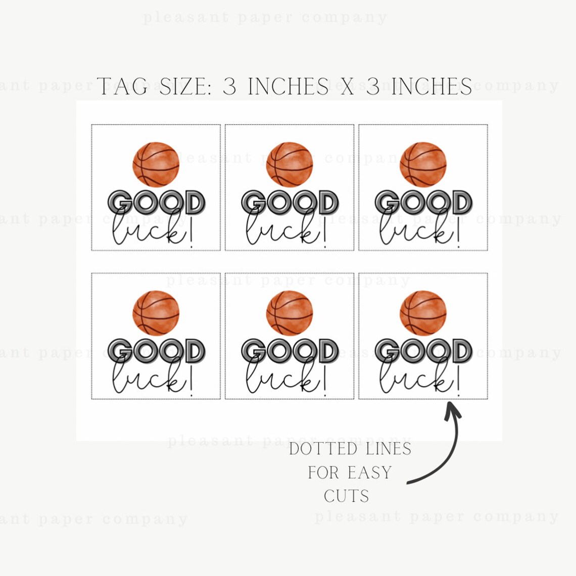 Printable Good Luck Basketball Gift Tag, Team Football Tag, Basketball ...
