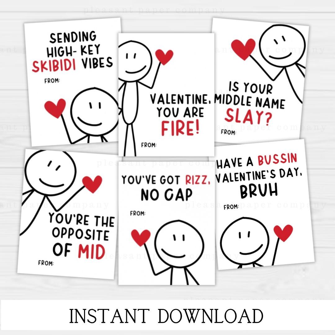 Slang Kids Funny Valentine Day Cards, Boy Funny Valentine's Day Card ...